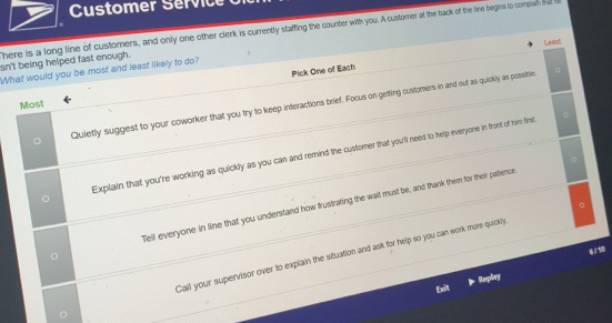 Solved: Customer Service here is a long line of customers, and only one ...