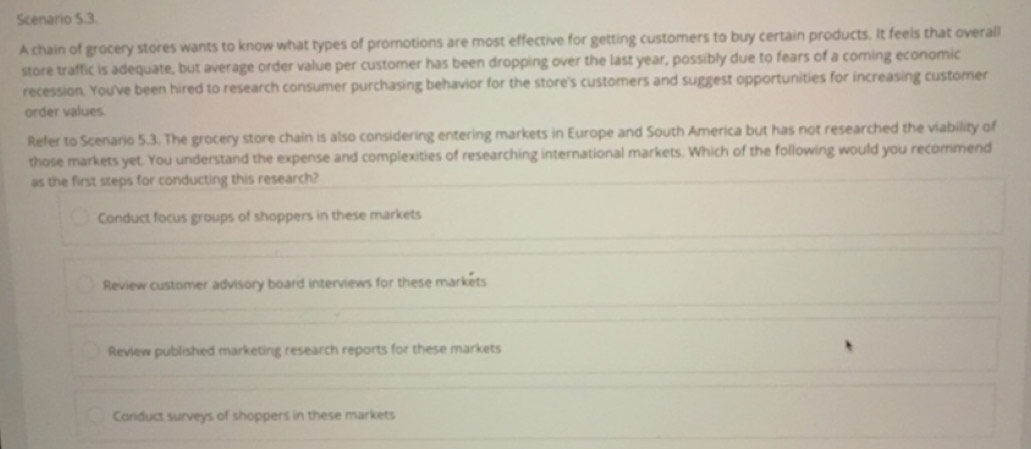 Solved: Scenario $.3. A chain of grocery stores wants to know what ...