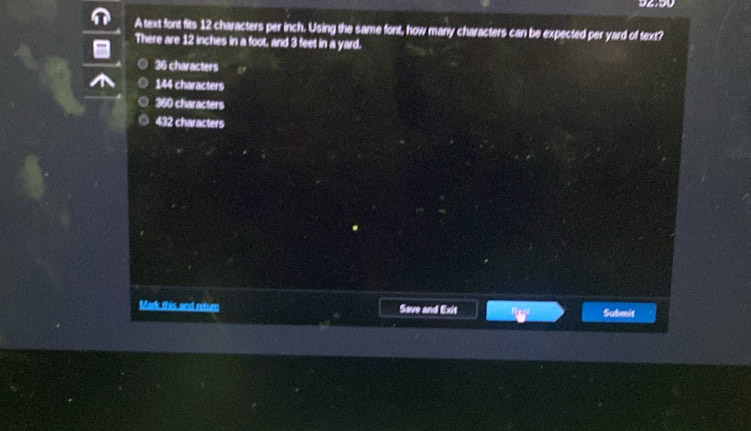 Solved: A text font fits 12 characters per inch. Using the same font ...
