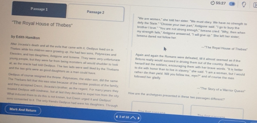 Solved: 55:27 Passage 1 Passage 2 "We are women," she told her sister ...