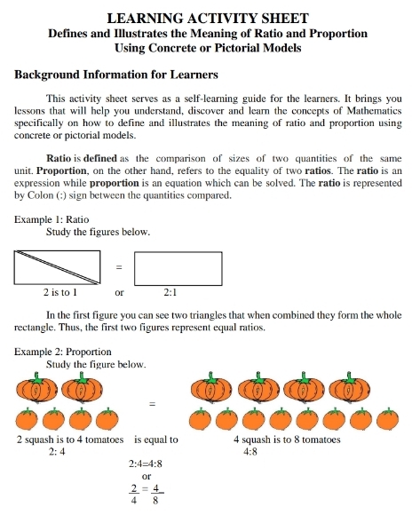 Solved: LEARNING ACTIVITY SHEET Defines and Illustrates the Meaning of ...