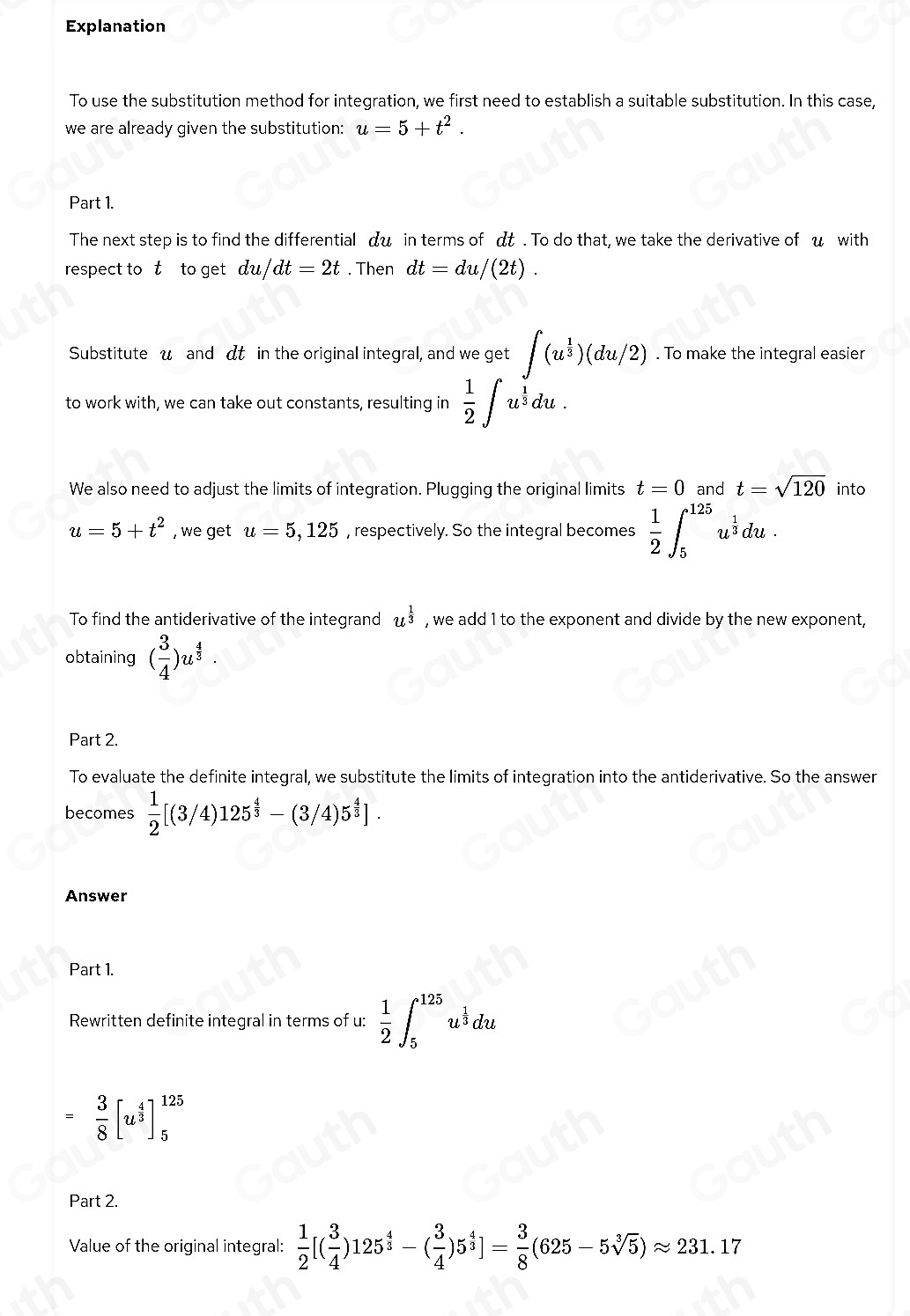 Solved: Module 10 HW: Problem 21 (1 point) Substitution in the Definite Integral Suppose we wan ...