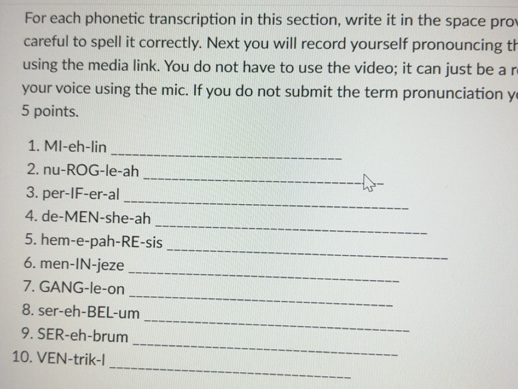 Solved: For each phonetic transcription in this section, write it in ...
