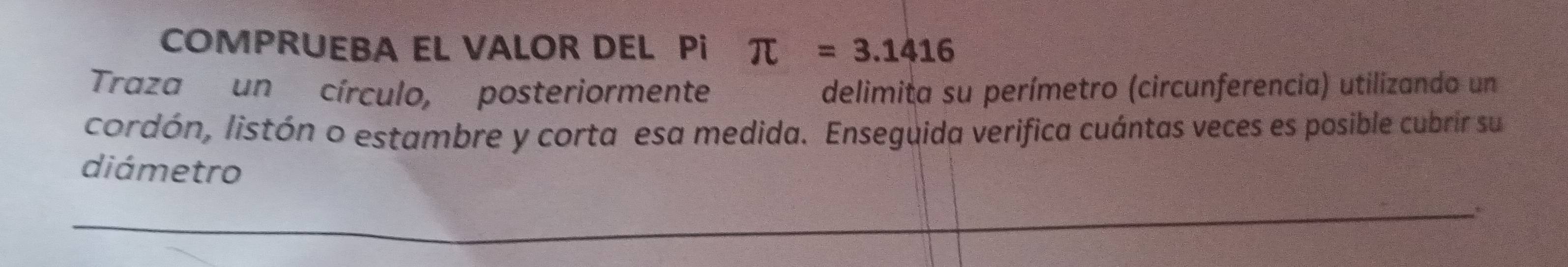 Resuelto:COMPRUEBA EL VALOR DEL Pi π =3.1416 Traza un círculo ...