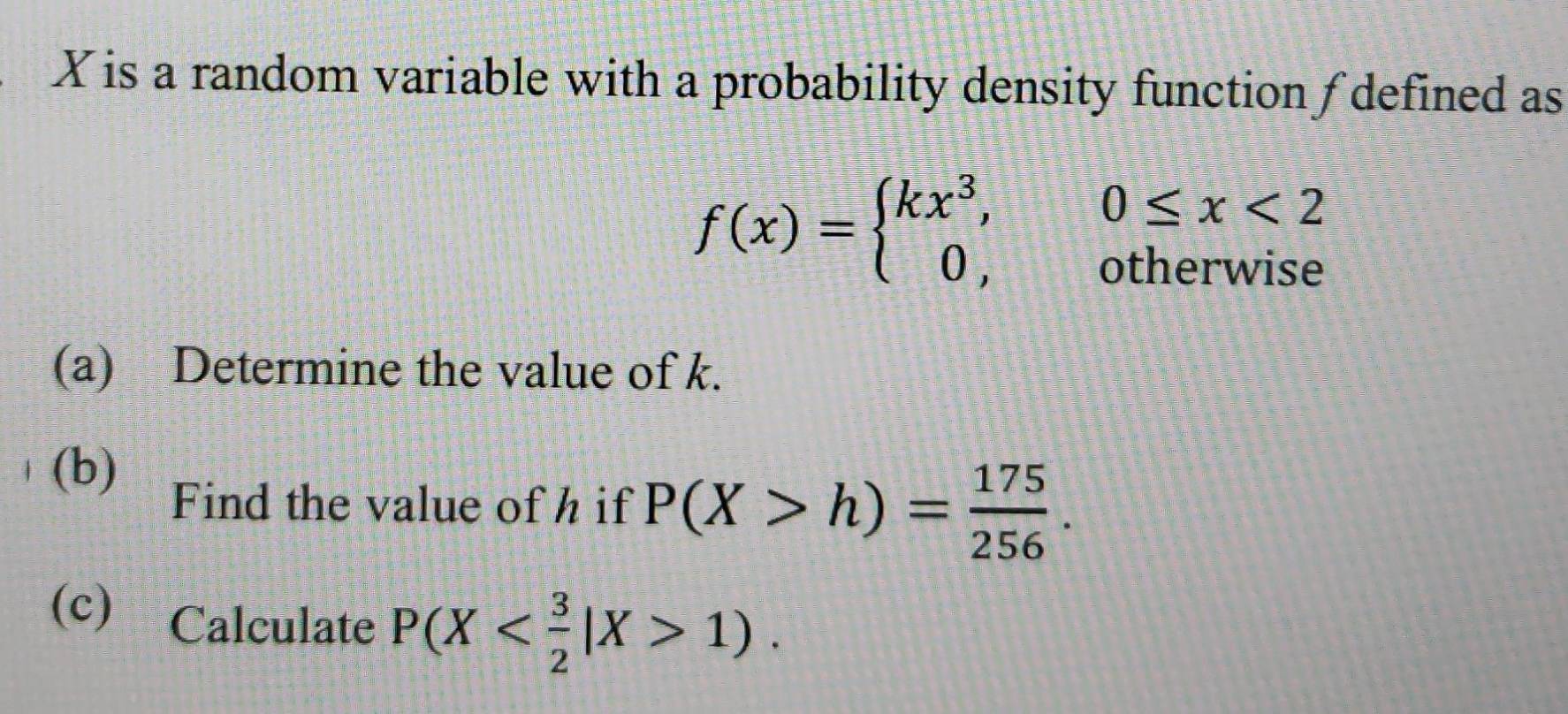 Selesai:X is a random variable with a probability density function ...