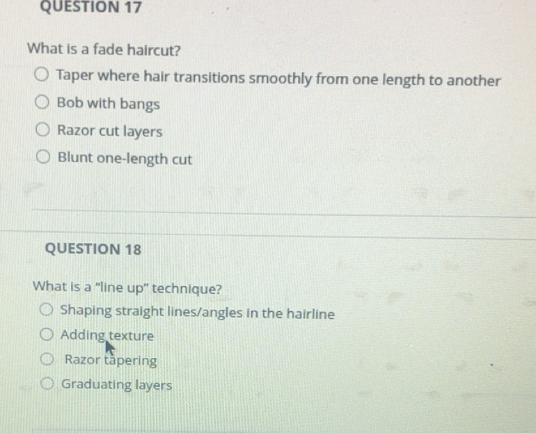 Solved: What is a fade haircut? Taper where hair transitions smoothly ...