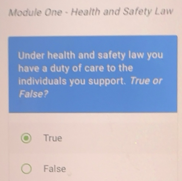 Solved: Module One - Health and Safety Law Under health and safety law ...