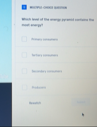 Solved: MULTIPLE-CHOICE QUESTION Which level of the energy pyramid ...