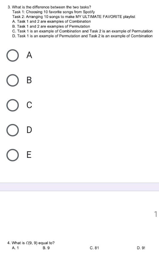 Solved: What is the difference between the two tasks? Task 1: Choosing ...