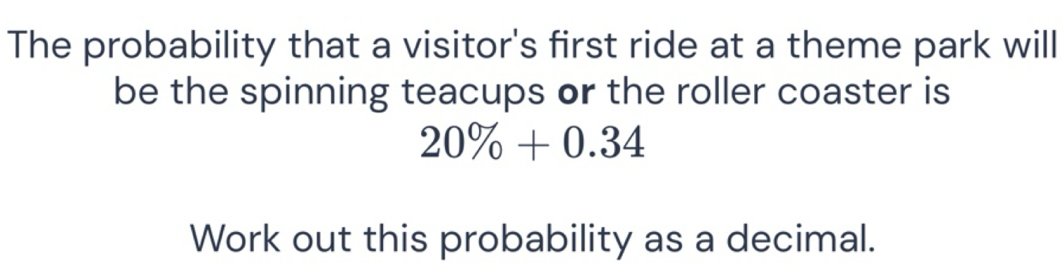 Solved: The probability that a visitor's first ride at a theme park ...