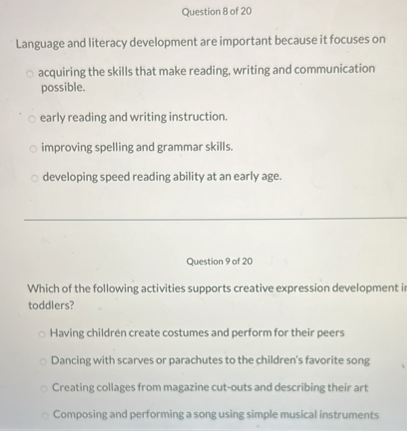 Solved: Language and literacy development are important because it ...