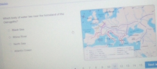 Solved: Which body of water lies near the homeland of the Dstrogaths7 ...