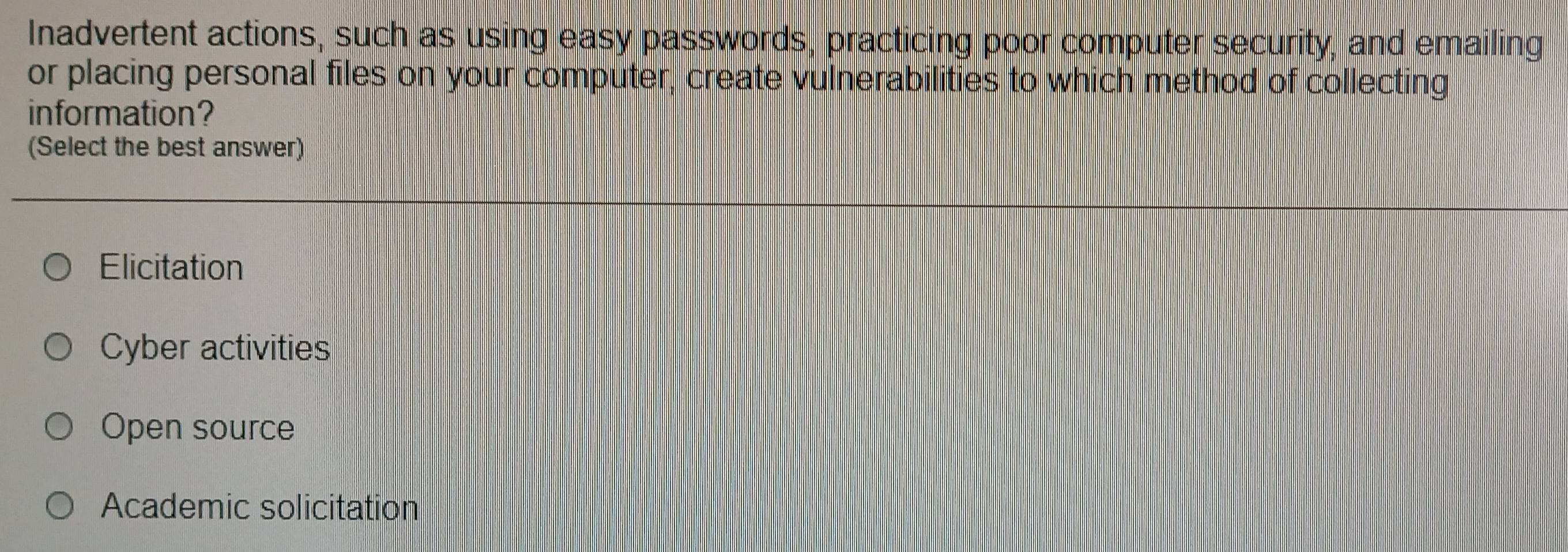 Solved: Inadvertent actions, such as using easy passwords, practicing poor computer security ...