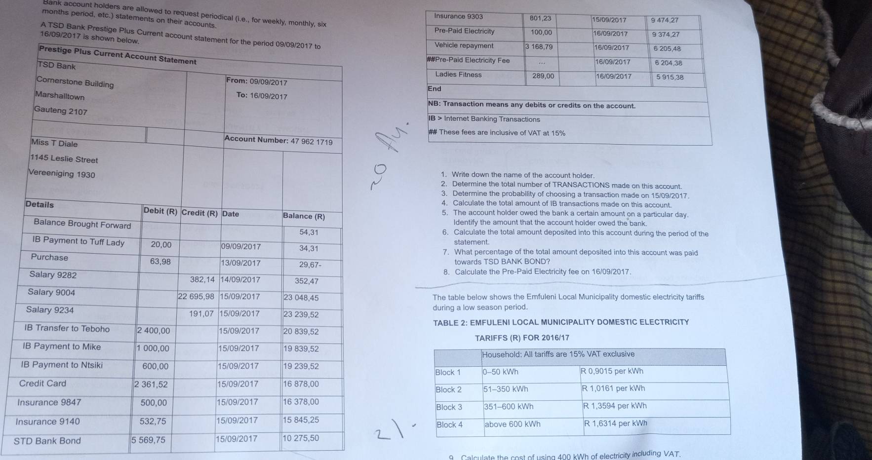 Solved: Bank account holders are allowed to request periodical (i.e ...