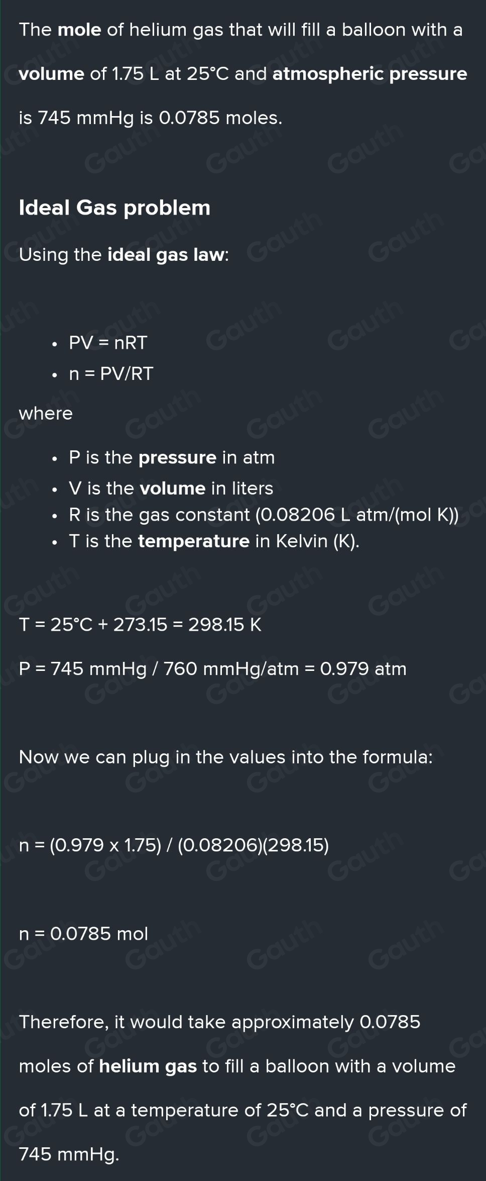 Solved: How many moles of helium gas will it take to fill a balloon ...