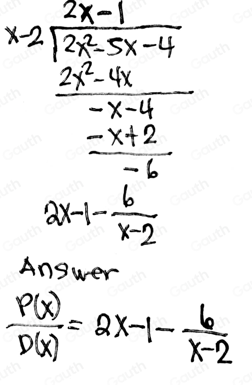 Solved: Two polynomials P and D are given. Use either synthetic or long ...