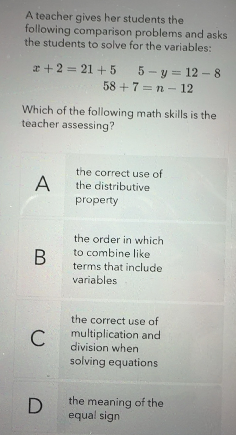 Solved: A teacher gives her students the following comparison problems ...