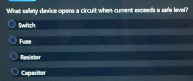 Solved: What safety device opens a circuit when current exceeds a safe ...