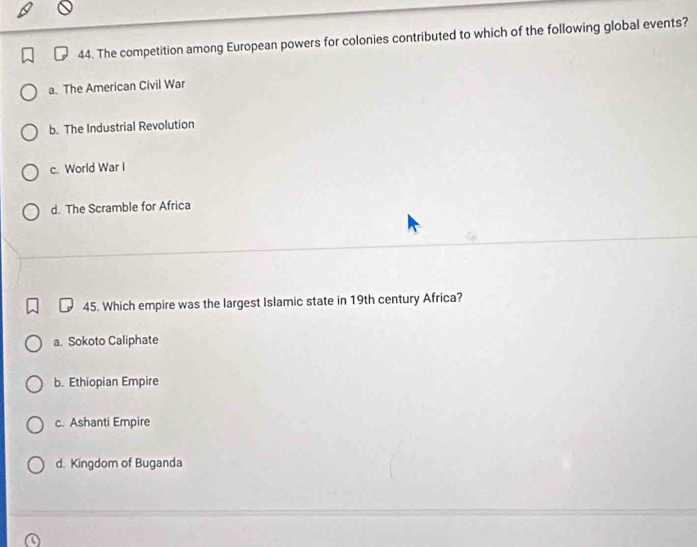Solved: The competition among European powers for colonies contributed ...