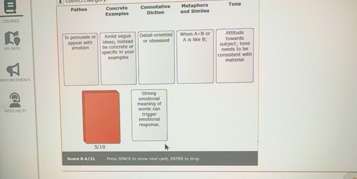 Solved: Pathos Concrete Connotative Metaphors Tone Examples Diction and ...