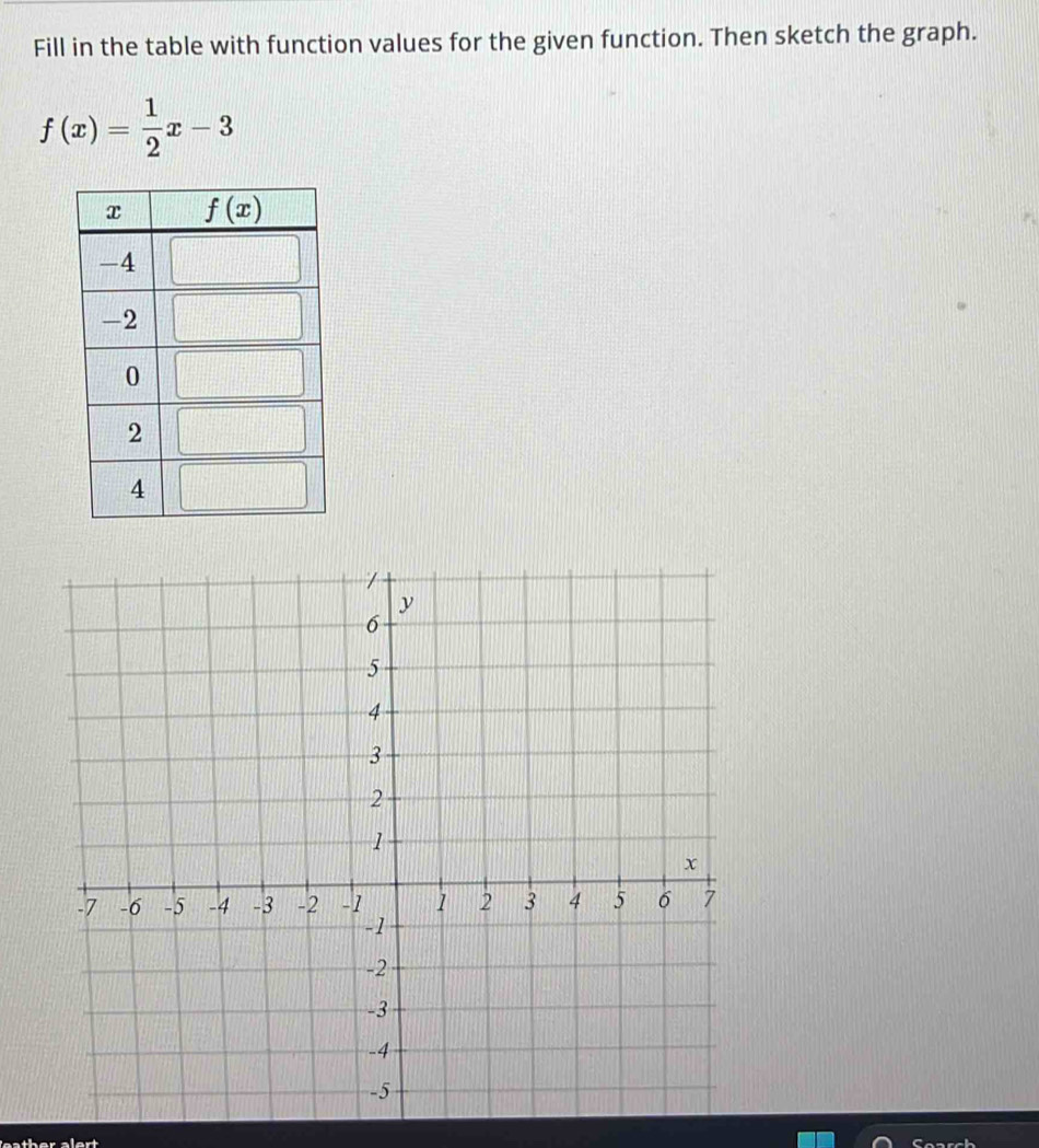 Solved: Fill in the table with function values for the given function. Then sketch the graph. f ...