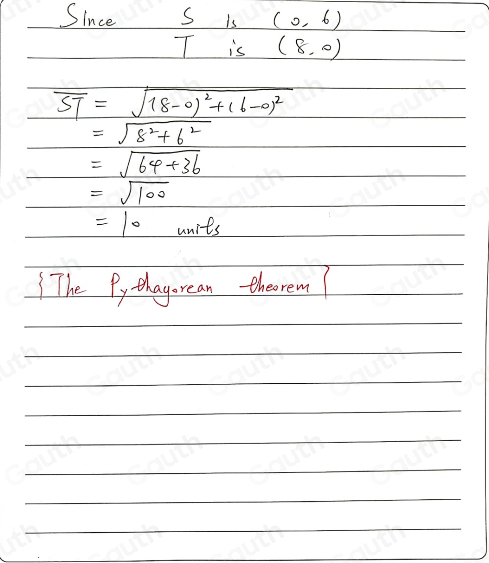 Solved: Line segment ST ' is shown on the coordinate grid below. unit ...
