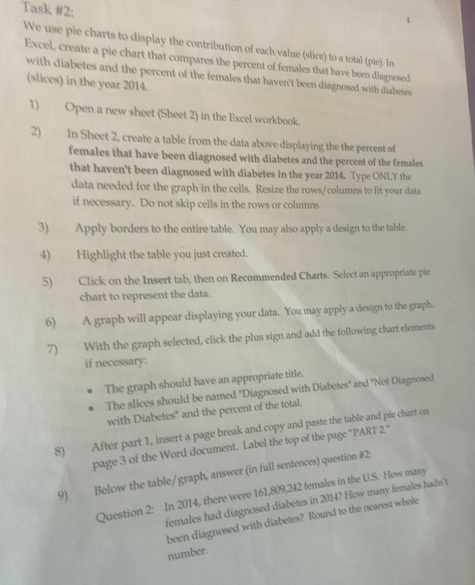 Solved: Task #2: 4 We use pie charts to display the contribution of ...