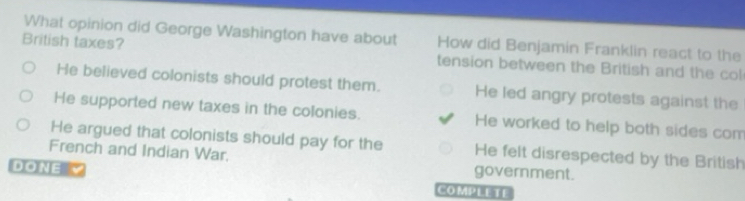 Solved: What opinion did George Washington have about How did Benjamin ...