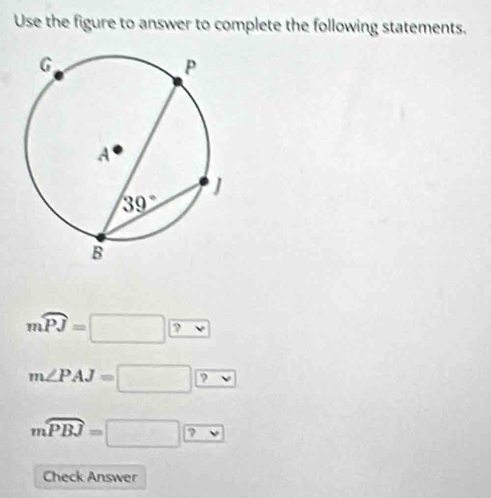 Solved: Use the figure to answer to complete the following statements ...