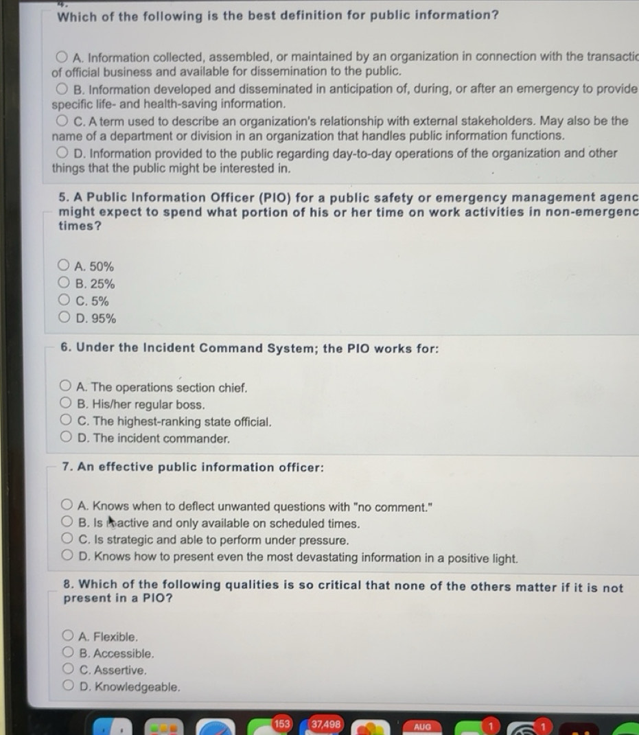 Solved: Which of the following is the best definition for public ...