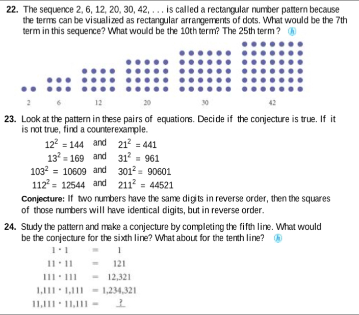 Solved: The sequence 2, 6, 12, 20, 30, 42, . . . is called a rectangular number pattern because ...