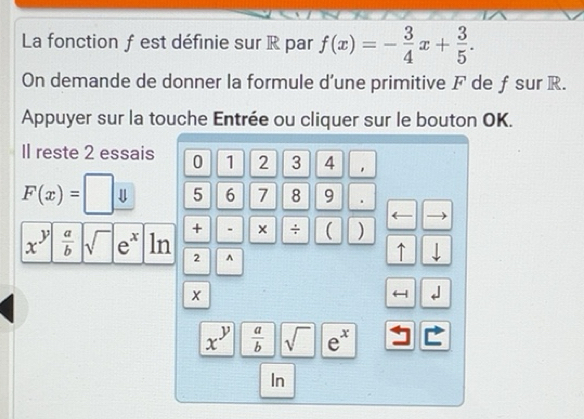 Résolu :La fonction f est définie sur R par f(x)=- 3/4 x+ 3/5 . On ...