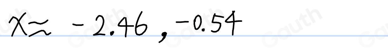 Solved: Use the quadratic formula to solve for x. 3x^2=-9x-4 Round your ...