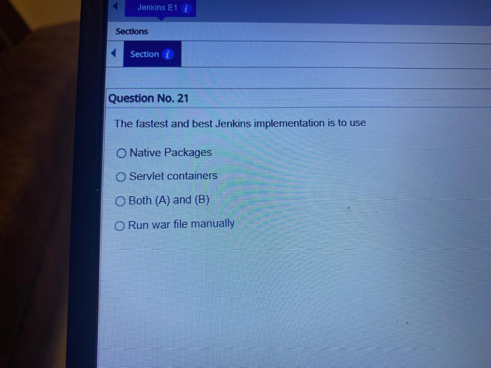 Solved: Jenkins E1 Sections Section Question No. 21 The fastest and ...