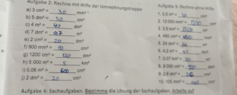 Gelöst:Aufgabe 2: Rechne mit Hilfe der Umrechnungstreppe Aufgabe 3 ...