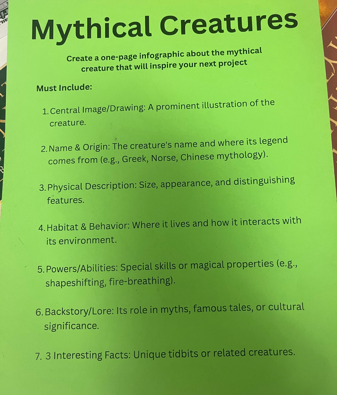 Solved: 118 Mythical Creatures Create a one-page infographic about the ...