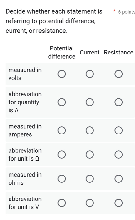 Solved: Decide whether each statement is 6 points referring to ...