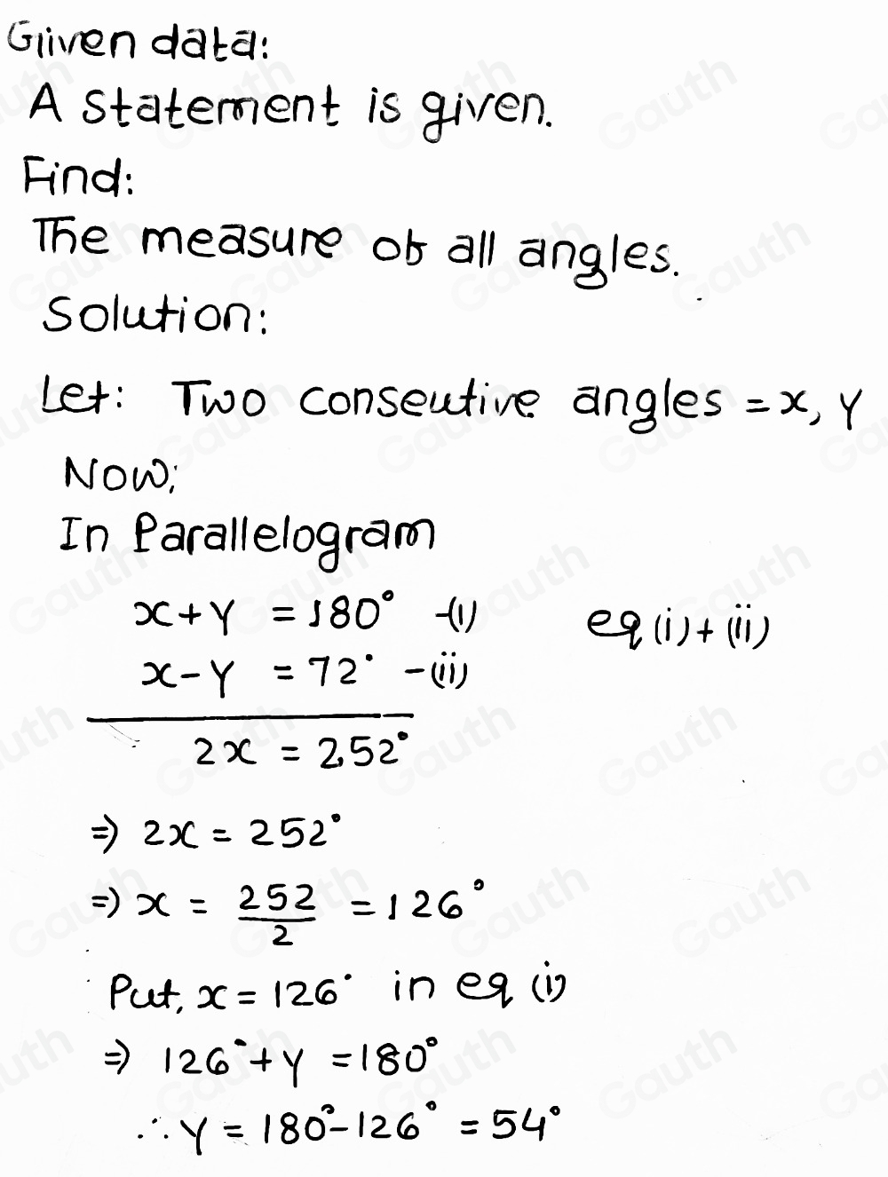 Solved: The difference between the measures of two consecutive angles ...