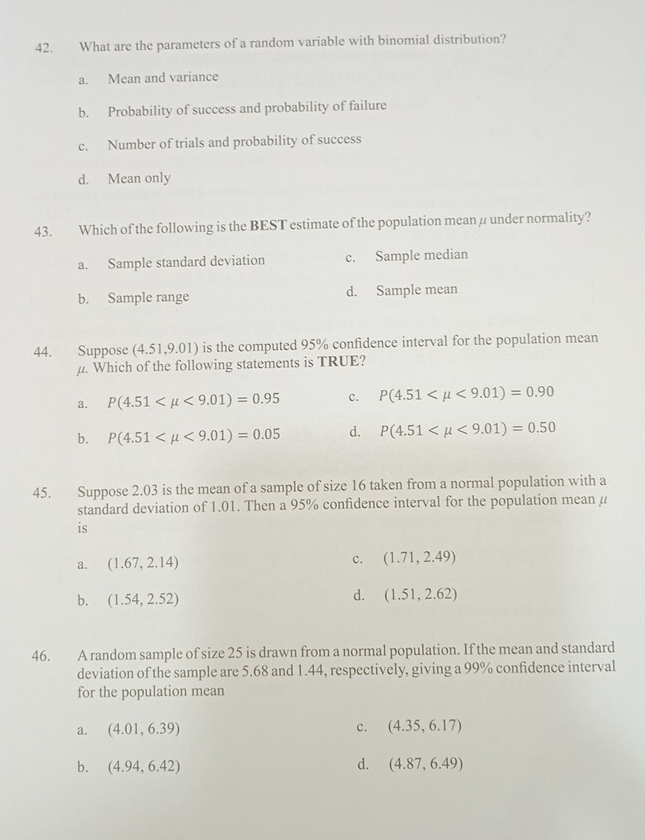 Solved: What are the parameters of a random variable with binomial ...