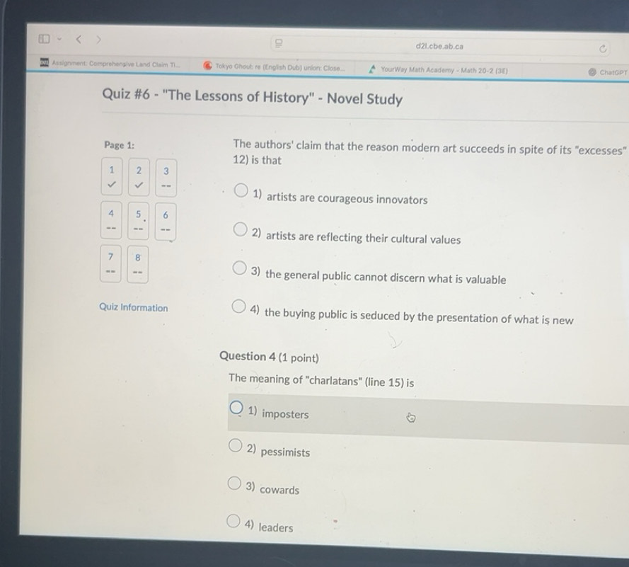 Solved: d2l.cbe.ab.ca Assignment: Comprehenşive Land Claim Ti... Tokyo ...