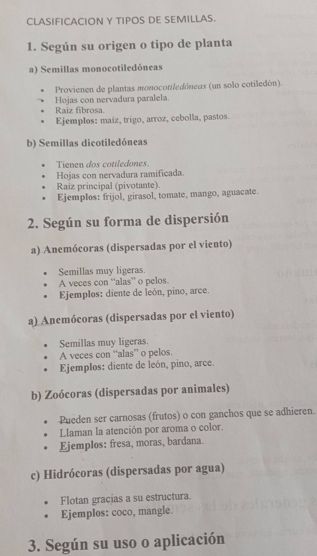 Resuelto:CLASIFICACION Y TIPOS DE SEMILLAS. 1. Según su origen o tipo ...