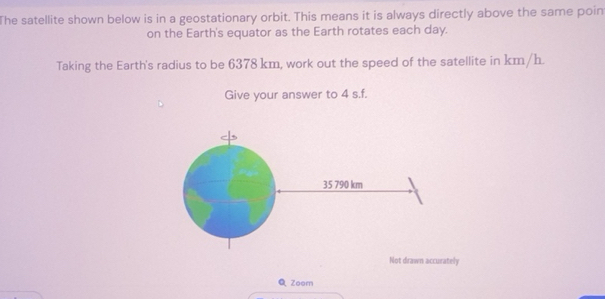 Solved: The satellite shown below is in a geostationary orbit. This ...
