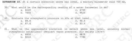 Solved: SITUATION 10. At a certain elevation above sea level, a mercury ...