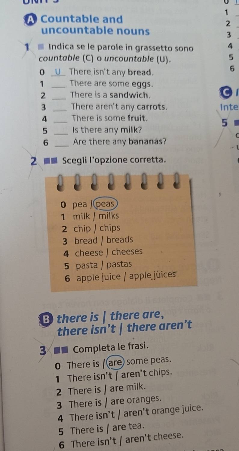 Risolto:Countable and 2 uncountable nouns 3 1 - Indica se le parole in ...