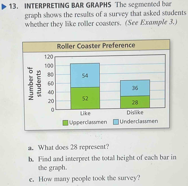 Solved: INTERPRETING BAR GRAPHS The segmented bar graph shows the ...
