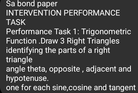 Solved: Sa bond paper INTERVENTION PERFORMANCE TASK Performance Task 1 ...
