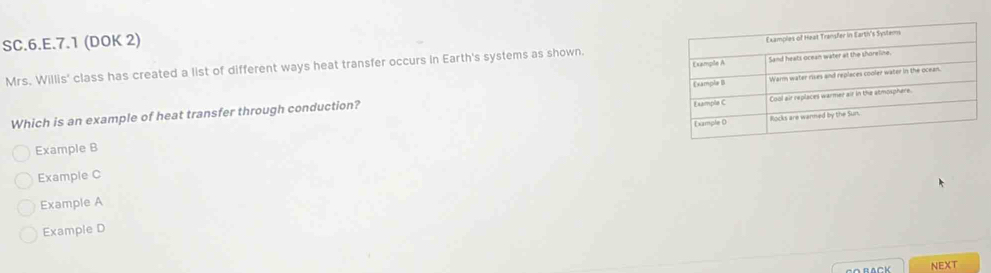 Solved: SC.6.E.7.1 (DOK 2) Mrs. Willis' class has created a list of ...