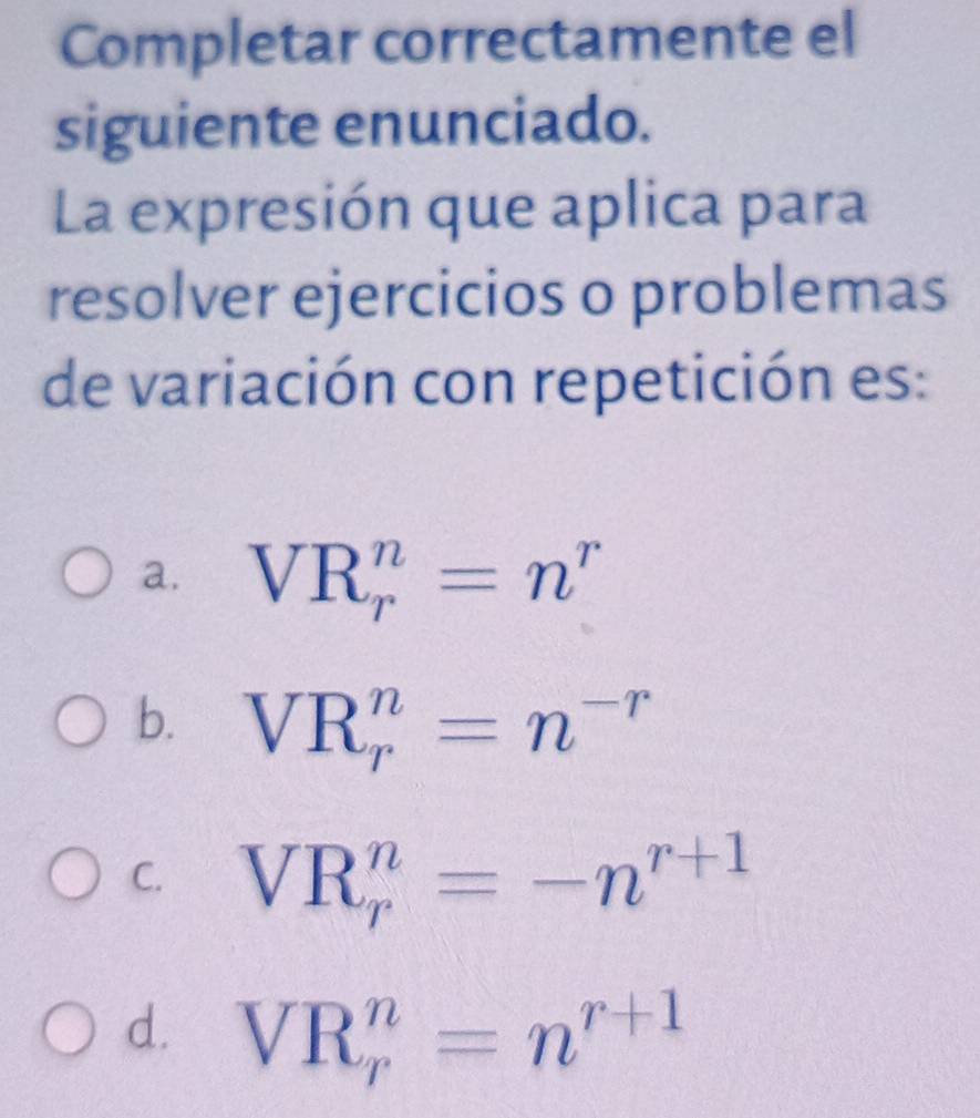 Resuelto:Completar correctamente el siguiente enunciado. La expresión ...