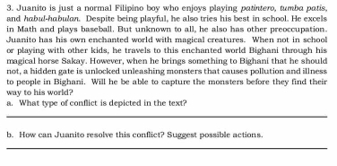 Solved: Juanito is just a normal Filipino boy who enjoys playing ...