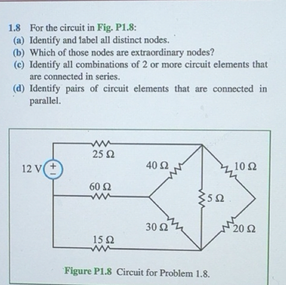 Solved: 1.8 For the circuit in Fig. P1.8: (a) Identify and label all ...